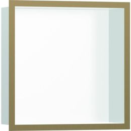 Hansgrohe XtraStoris Wandnische 56099140 30x30x10cm, mit Designrahmen, mattwei&szlig;, brushed bronze