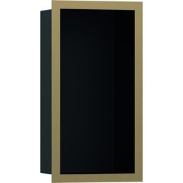 Hansgrohe XtraStoris Wandnische 56095140 30x15x10cm, mit Designrahmen, mattschwarz, brushed bronze