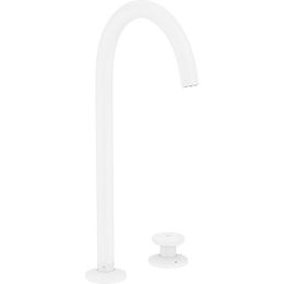 Hansgrohe Axor One 2-Loch-Waschtisch-Armatur 48060700 Ausladung 165mm, mit Push-Open-Ablaufgarnitur, mattwei&szlig;