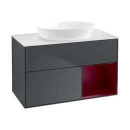 Villeroy & Boch Villeroy und Boch Finion Waschtischunterschrank FA21HBHG 100cm, Abdeckplatte white matt, Regale Peony matt lacquer, Midnight Blue Matt Lacquer