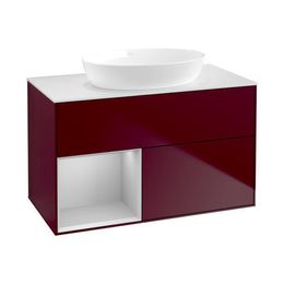 Villeroy & Boch Villeroy und Boch Finion Waschtischunterschrank GA11GJHB 100cm, Abdeckplatte white matt, Emotion, Regale Light grey matt lacquer, Peony Matt