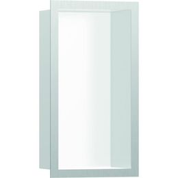 Hansgrohe XtraStoris Wandnische 56096800 30x15x10cm, mit Designrahmen, mattweiß, Edelstahl optic