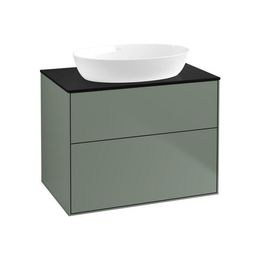 Villeroy & Boch Villeroy und Boch Finion Waschtischunterschrank G99200GM 80x60,3cm, Emotion, Abdeckplatte black matt, Olive Matt Lacquer
