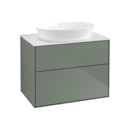 Villeroy & Boch Villeroy und Boch Finion Waschtischunterschrank F99100GM 80x60,3cm, Abdeckplatte white matt, Olive Matt Lacquer