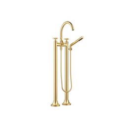 Dornbracht Vaia Wannen-Zweiloch-Armatur 25943809-28 freistehend, mit Brausegarnitur, messing geb&uuml;rstet