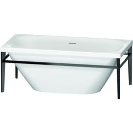 Duravit XViu Rechteck-Badewanne 700444000B20000 160 x 80 cm x 46, freistehend, weiß, Metallgestell schwarz matt