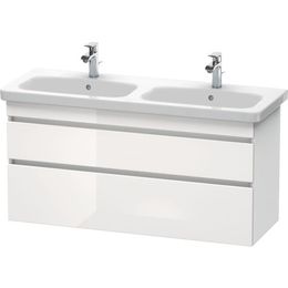 Duravit DuraStyle Waschtisch-Unterschrank DS649802218 123x44,8x61cm, 2 Ausz&uuml;ge, Becken links/rechts, wei&szlig; hochglanz/wei&szlig; matt