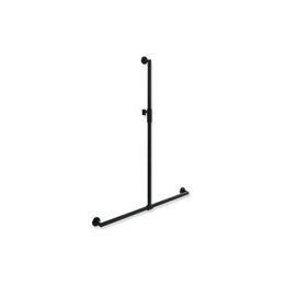HEWI System 900 Duschhandlauf 900.35M40160CV 1250 x 965 mm, Edelstahl pulverbeschichtet schwarz tiefmatt, Polyamid wei&szlig; matt