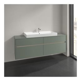 Villeroy & Boch Villeroy und Boch Collaro Waschtischunterschrank C031B0AF 160x54,8x50cm, Waschtisch mittig, LED-Beleuchtung 12W, soft green