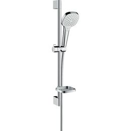 Hansgrohe Croma Select E Vario Brauseset 26586400 weiss-chrom, Stange 65, mit Casetta Seifenschale