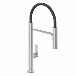 Kludi QORD K&uuml;chenarmatur 56859N575 flexibler abnehmbarer Auslauf, Stainless Brushed Nickel