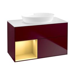 Villeroy & Boch Villeroy und Boch Finion Waschtischunterschrank GA11HFHB 100cm, Abdeckplatte white matt, Emotion, Regale Gold matt lacquer, Peony Matt