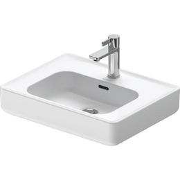 Duravit Soleil by Starck Aussatzbecken 2378560027 56x43,5cm, mit Hahnloch, &Uuml;berlauf, Hahnlochbank, geschliffen, wei&szlig;