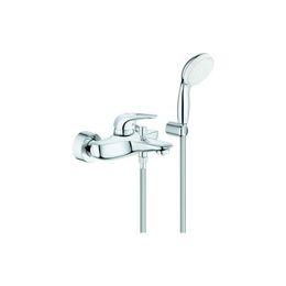 Grohe Eurostyle Wannenarmatur 3359230A mit Brausegarnitur, Griff offen, chrom