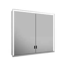 KEUCO Royal Lumos Spiegelschrank 14302172301 Wandvorbau, silber-eloxiert, verdecktes Ablagefach, 800 x 735 x 165 mm