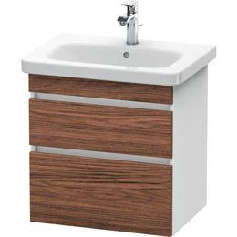 Duravit DuraStyle Waschtisch-Unterschrank DS648002118 58 x 44,8 cm, nussbaum dunkel/wei&szlig; matt, 2 Schubk&auml;sten, wandh&auml;ngend