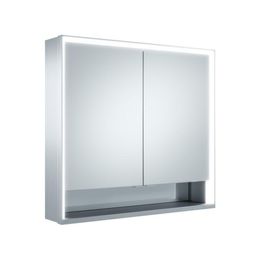 KEUCO Royal Lumos Spiegelschrank 14302171304 Wandvorbau, silber eloxiert, Spiegelheizung, 2 kurze T&uuml;ren, 800 x 735 x 165 mm
