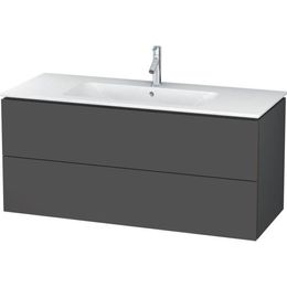 Duravit L-Cube Waschtischunterbau LC624304949 Graphit Matt, 122x55x48,1cm, 2 Schubladen