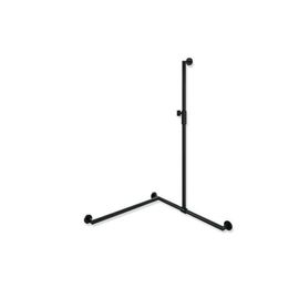 HEWI System 900 Duschhandlauf 900.35M30360CV 1250 x 765 x 765 mm, Edelstahl pulverbeschichtet schwarz tiefmatt, links