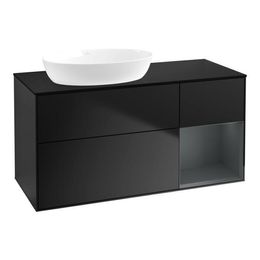 Villeroy & Boch Villeroy und Boch Finion Waschtischunterschrank FA52HGPD 120cm, Abdeckplatte black matt, Regale Midnight matt lacquer, Black matt lacquer