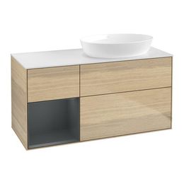 Villeroy & Boch Villeroy und Boch Finion Waschtischunterschrank GA41HGPC 120cm, Abdeckplatte white matt, Emotion, Regale Midnight matt lacquer, Oak Veneer