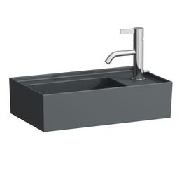 Laufen Kartell Handwaschbecken H8153347581111 46x28cm, Armatur rechts, ohne &Uuml;berlauf, 1 Hahnloch, graphit matt