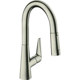 Hansgrohe Talis M51 M5116-H160 Küchenarmatur 73850800, Edelstahl-Optik, mit Ausziehbrause, sBox