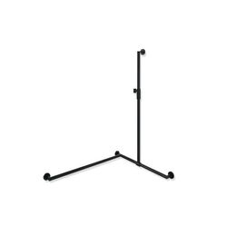 HEWI System 900 Duschhandlauf 900.35M30760CV 1250 x 765 x 965 mm, Edelstahl pulverbeschichtet schwarz tiefmatt, links