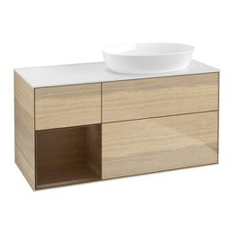 Villeroy & Boch Villeroy und Boch Finion Waschtischunterschrank GA41GNPC 120cm, Abdeckplatte white matt, Emotion, Regale Walnut Veneer, Oak Veneer