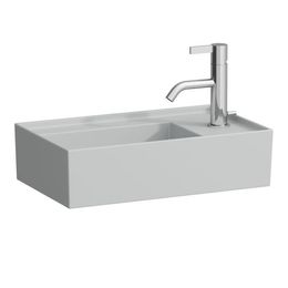 Laufen Kartell Handwaschbecken H8153347591111 46x28cm, Armatur rechts, ohne &Uuml;berlauf, 1 Hahnloch, grau matt
