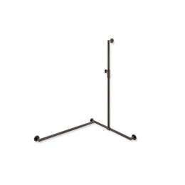 HEWI System 900 Duschhandlauf 900.35M30760ER 1250 x 765 x 965 mm, Edelstahl pulverbeschichtet dunkelgrau tiefmatt, links