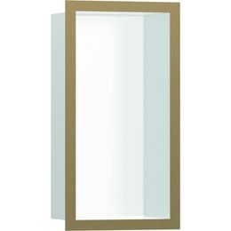 Hansgrohe XtraStoris Wandnische 56096140 30x15x10cm, mit Designrahmen, mattwei&szlig;, brushed bronze