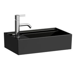 Laufen Kartell Handwaschbecken 8153350201121, 46x28cm, schwarz, ohne Hahnl. links, Saphirkeramik