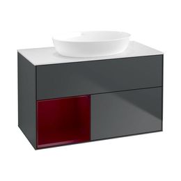 Villeroy & Boch Villeroy und Boch Finion Waschtischunterschrank GA11HBHG 100cm, Abdeckplatte white matt, Emotion, Regale Peony matt lacquer, Midnight Blue Matt Lacquer