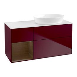 Villeroy & Boch Villeroy und Boch Finion Waschtischunterschrank GA41GNHB 120cm, Abdeckplatte white matt, Emotion, Regale Walnut Veneer, Peony Matt