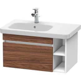 Duravit DuraStyle Waschtisch-Unterschrank DS639402118 73 x 44,8 cm, Becken links, nussbaum dunkel/wei&szlig; matt, 1 Auszug