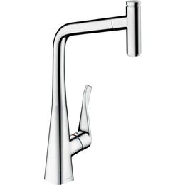 Hansgrohe Metris Select M7115-H320 K&uuml;chenarmatur 73803000, chrom, ausziehbarer Auslauf, mit sBox