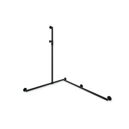 HEWI System 900 Duschhandlauf 900.35M30860CV 1250 x 965 x 1185 mm, Edelstahl pulverbeschichtet schwarz tiefmatt, rechts
