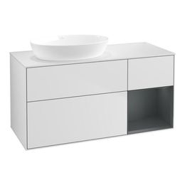 Villeroy & Boch Villeroy und Boch Finion Waschtischunterschrank FA51HGMT 120cm, Abdeckplatte white matt, Regale Midnight matt lacquer, White matt lacquer