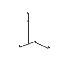 HEWI System 900 Duschhandlauf 900.35M30060ER 1250 x 765 x 765 mm, Edelstahl pulverbeschichtet dunkelgrau tiefmatt, rechts