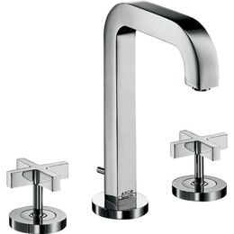Hansgrohe Axor Citterio 170 3-Loch-Waschtischarmatur 39133000 mit Ausladung 140mm, Zugstangen-Ablaufgarnitur, chrom