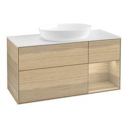 Villeroy & Boch Villeroy und Boch Finion Waschtischunterschrank FA71PCPC 120cm, Abdeckplatte white matt, Regale Oak Veneer, Oak Veneer