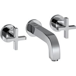 Hansgrohe Axor Citterio Fertigmontageset 39313000 Unterputz-3-Loch-Waschtischarmatur, mit Kreuzgriffen, chrom