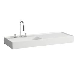 Laufen Kartell Waschtisch, 120x46cm, wei&szlig; matt, Ablage rechts, 1 Hahnl., Saphirkeramik