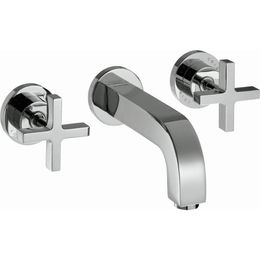 Hansgrohe Axor Citterio Fertigmontageset 39143000 Unterputz-3-Loch-Waschtischarmatur, mit Kreuzgriffen, chrom
