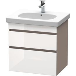 Duravit DuraStyle Waschtisch-Unterschrank DS648302243 60 x 45,3 cm, wei&szlig; hochglanz/basalt matt, 2 Schubk&auml;sten, wandh&auml;ngend