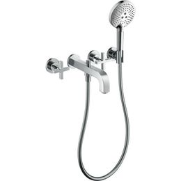 Hansgrohe Axor Citterio Fertigmontageset 39447000 Unterputz-3-Loch-Wannenarmatur, mit Kreuzgriffen, chrom