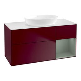 Villeroy & Boch Villeroy und Boch Finion Waschtischunterschrank FA71GMHB 120cm, Abdeckplatte white matt, Regale Olive matt lacquer, Peony Matt