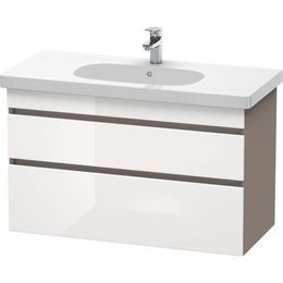 Duravit DuraStyle Waschtisch-Unterschrank DS648502243 100 x 45,3 cm, wei&szlig; hochglanz/basalt matt, 2 Schubk&auml;sten, wandh&auml;ngend