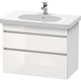 Duravit DuraStyle Waschtisch-Unterschrank DS648402218 80 x 45,3 cm, wei&szlig; hochglanz/wei&szlig; matt, 2 Schubk&auml;sten, wandh&auml;ngend